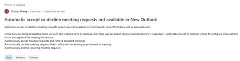 automatic accept or decline meeting requests in owa microsoft qanda