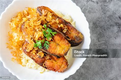 마늘과 함께 얇게 썰어 놓은 판와 스 생선을 현미와 함께 곁들여 냅니다 건강한 생활방식에 대한 스톡 사진 및 기타 이미지 건강한 생활방식 건강한 식생활 그릇 Istock