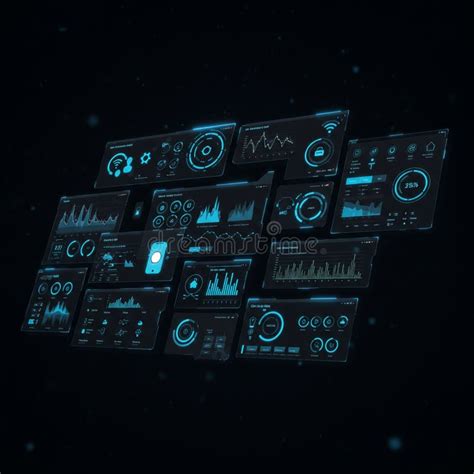 digital dashboards with a futuristic design display various data visualization stock