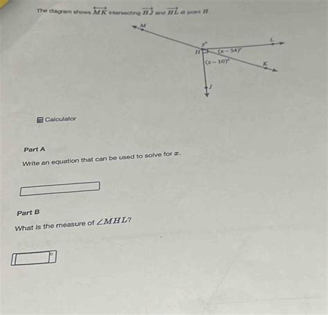 The Diagram Shows Overleftrightarrow Mk Intersecting Vector Hj And Vector Hl Af Point H C Math