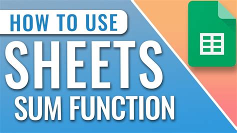 How To Use Sum Function In Google Sheets YouTube