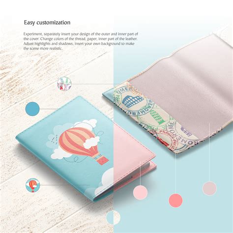 Leather Passport Cover Mockup On Yellow Images Creative Store