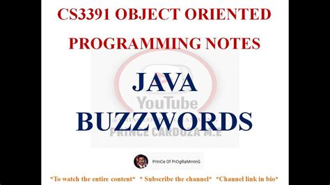Java Buzzwords Notes Cs3391 Object Oriented Programming Notes 2021