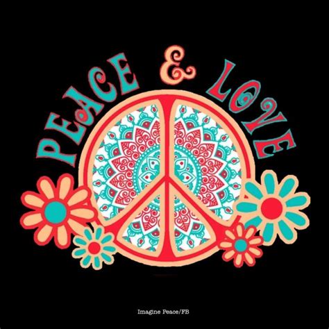 Peace And Love Sign With Flowers