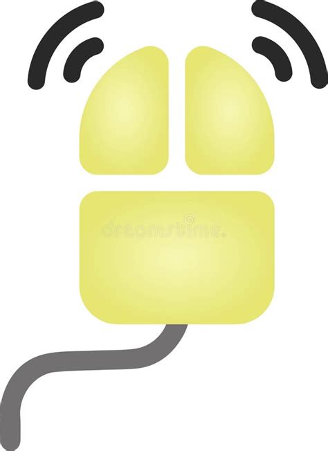 The Drawing Of A Clicked Yellow Computer Mouse A Hardware Input Device