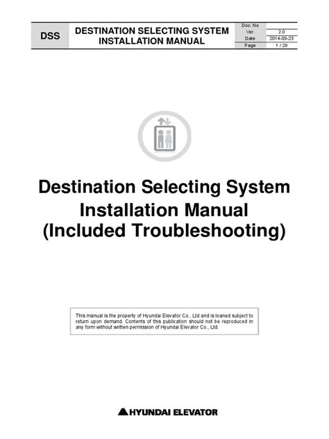 Dss Installation Manual Rev2 Eng Pdf Elevator Electrical Wiring