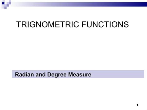 Radian And Degree Measure Ppt