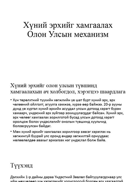 Хүний эрхийг хамгаалах Олон Улсын механизм Pdf