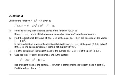 solved question 3consider the function f r3→r ﻿given
