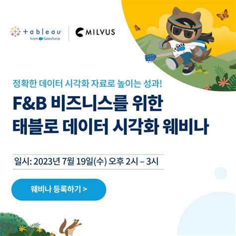 Tableau For Fandb 식음료 비즈니스를 스마트하게 해주는 태블로 데이터 시각화 Salesforce
