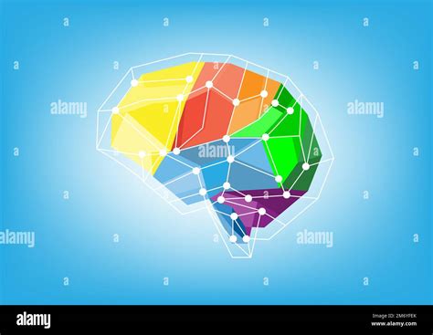 Abstract Geometric Brain Polygon Networking Communication Background Vector Illustration Stock
