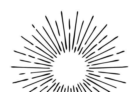 Sun Rays Hand Drawn Custom Designed Illustrations ~ Creative Market