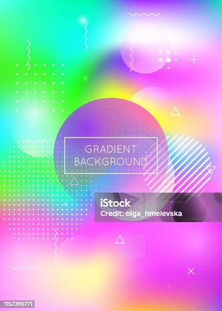 유체 는 액체 동적 요소와 배경을 형성한다 홀로그램 바우하우스 그라데이션 0명에 대한 스톡 벡터 아트 및 기타 이미지 0명 구도 기포 Istock