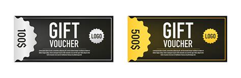 현실적인 상세 3d 선물 금은 바우처 상품권 템플릿 할인권 또는 상품권의 양면 특별 할인 혜택을 위한 프로모션 쿠폰 벡터 일러스트 레이 션 증명서에 대한 스톡 벡터 아트 및