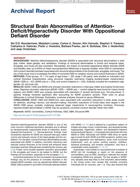 Pdf Structural Brain Abnormalities Of Attention Deficithyperactivity
