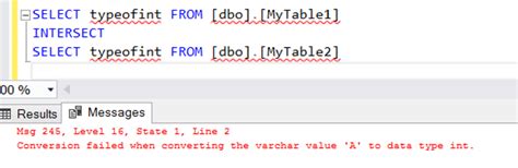 Intersect Operator In Sql Servertsql Database Tutorials
