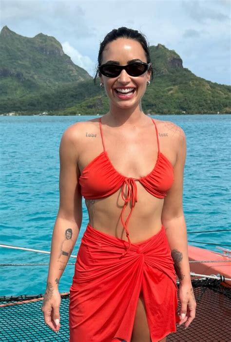 Demi Lovato Shows Off Her Figure In String Bikini During Honeymoon With