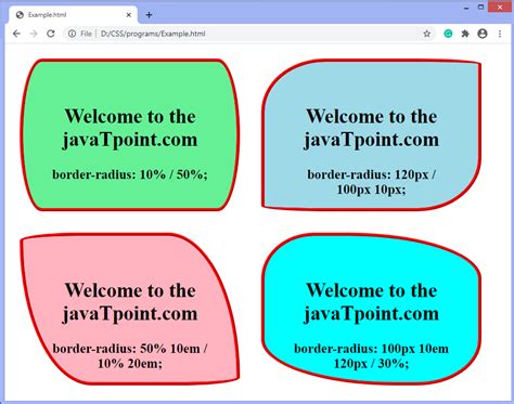 CSS Border Radius Tpoint Tech