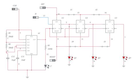 3 Bit Shift Register Btec P6 Part B Multisim Live