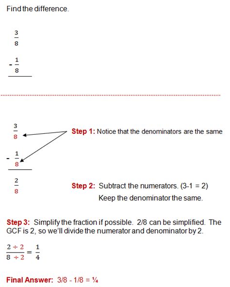How To Subtract Fractions How To Subtract Fractions