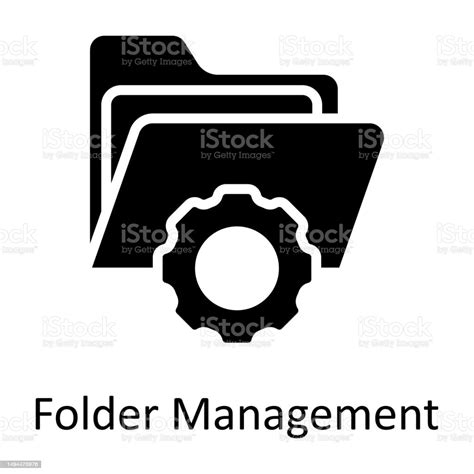 폴더 관리 벡터 솔리드 아이콘 디자인 그림입니다 흰색 배경에 서 및 웹 기호 Eps 10 파일 개념에 대한 스톡 벡터 아트 및 기타 이미지 Istock