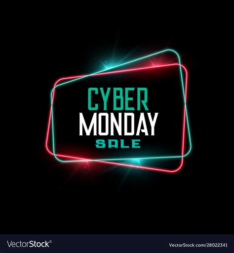 Cyber Monday Sale In Neon Frame Style Background Vector Image