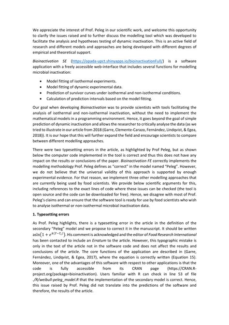 Pdf Response To The Letter To Editor For Bioinactivation Fe A Free