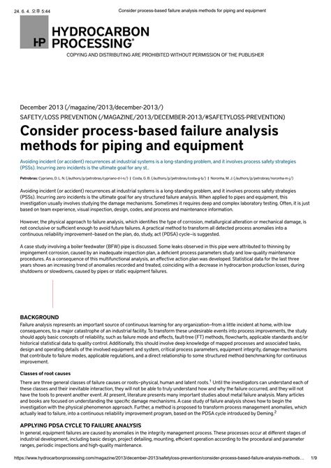 Solution Consider Process Based Failure Analysis Methods For Piping