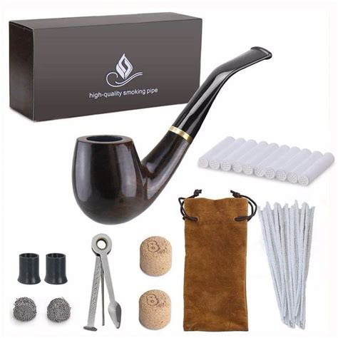 새로운 흡연 파이프 1 세트 흑단 담배 파이프 파이프 액세서리 나무tobacco Pipesmoking Pipepipe