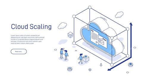Premium Vector Cloud Scaling Solution Concept Cloud Computing