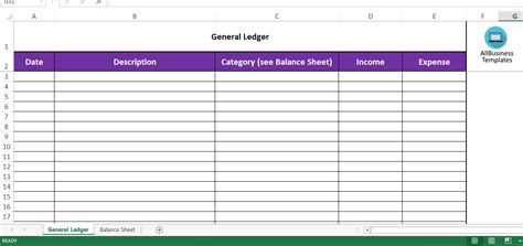 Ledger Excel Template