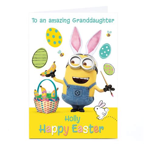 Buy Personalised Minions Easter Card Minions Granddaughter For Gbp 2