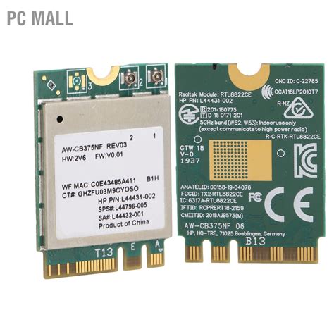 Pc Mall โมดูล Wifi 2450ghz Bluetooth 50 M2 Ngff การ์ดเครือข่ายไร้สาย 80211abgnac