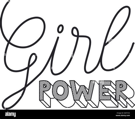 Power Girl Calligraphy Message Stock Vector Image Art Alamy