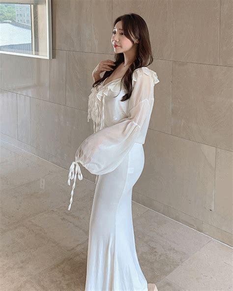 플랫퍼 무료배송 지젤 썸머 프릴 리본 시스루 로브 블라우스 가디건 color