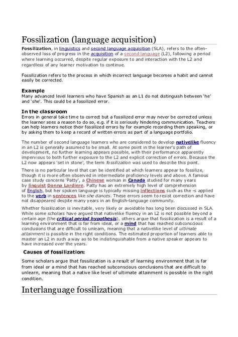 Doc Fossilization Language Acquisition Abdul Moiz