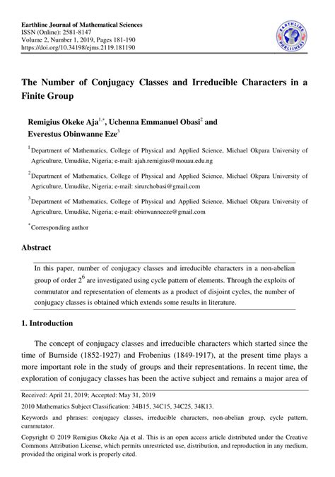 Pdf The Number Of Conjugacy Classes And Irreducible Characters In A Finite Group