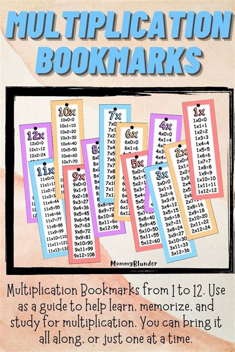 Multiplication Table Bookmarks Anchor Chart How To Memorize Things