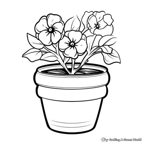 Coloring Flower In Pot