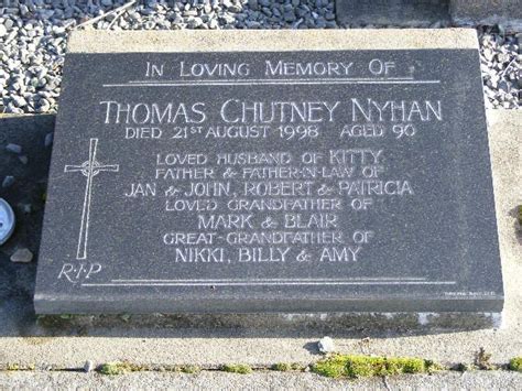 Thomas Chutney Nyhan Unknown 1998 Find A Grave Memorial