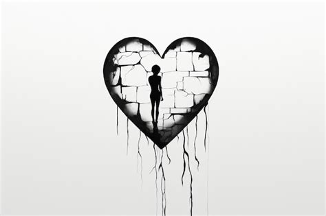 Free Photo Line Art Of Broken Heart Concept