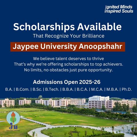 Jaypee University Anoopshahr On Linkedin Scholarships Admissions2025 Jaypeeuniversity
