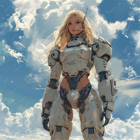 Mech Girl In Full Body Shot Portraying A Hot Robot With Cool Sass