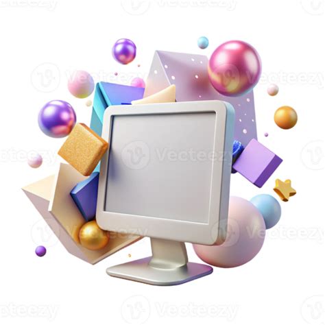 Magnificent Traditional Screen Monitor Blank Display Isolated Original