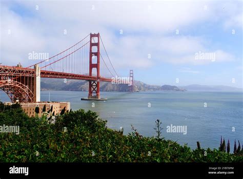 Golden Gate Bridge And Sea Ocean Beautiful Landscape In San Francisco