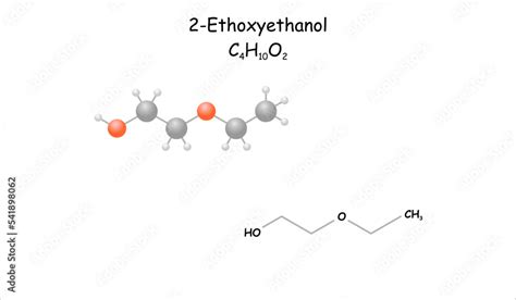 Stylized Molecule Model Structural Formula Of 2 Ethoxyethanol Stock Vector Adobe Stock
