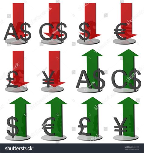 3d Currency Symbols Arrows Stock Illustration 251912995 Shutterstock