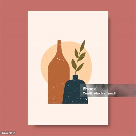 추상적인 개념과 파스텔 색상의 포스터 식물 잎 소셜 미디어 엽서 지문 벽 장식을 위한 훌륭한 디자인 벡터 그림 0명에 대한 스톡 벡터 아트 및 기타 이미지 Istock