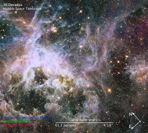 30 Doradus Nebula Visible And Infrared Comparison Nasa Science