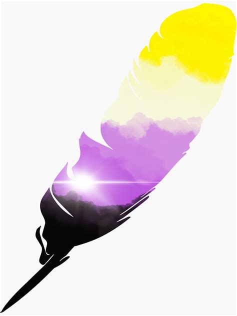 Non Binary Feather Sticker For Sale By Mysterybunny Redbubble
